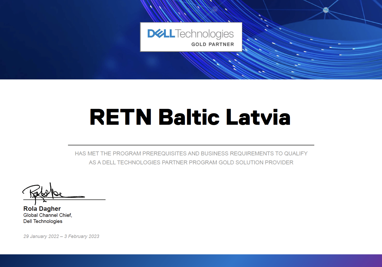 RETN Baltic is qualified as a DELL Technologies partner program Gold ...